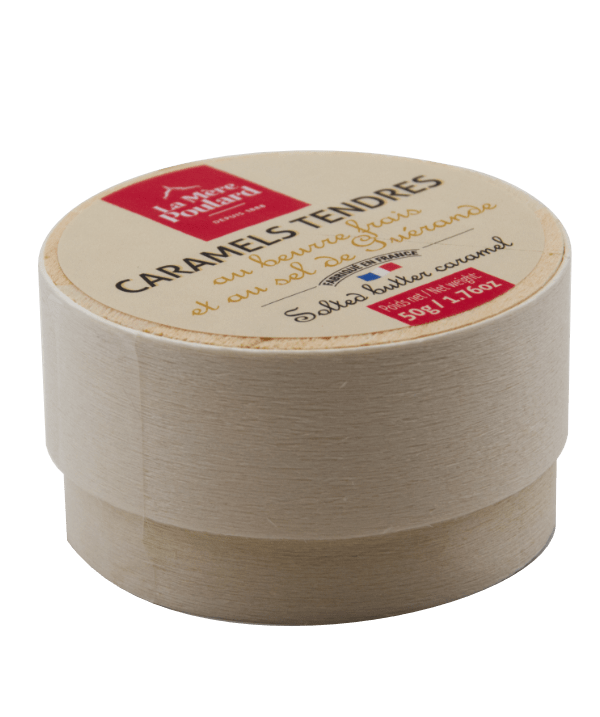 Boîte camembert de caramels 50g | Biscuiterie La Mère Poulard