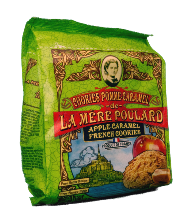 Sachet souple de cookies pomme caramel 200g | Biscuiterie La Mère Poulard